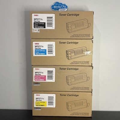 Oki 52123801 /02/03/04 Set of 4 KYCM Toner Cartridge for Okidata MPS ...