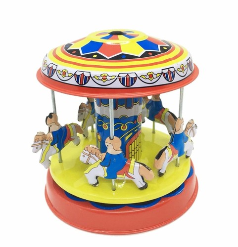 Merry-go-round Carousel Tin Toy Vintage Collectible Clockwork Tin Toy ...