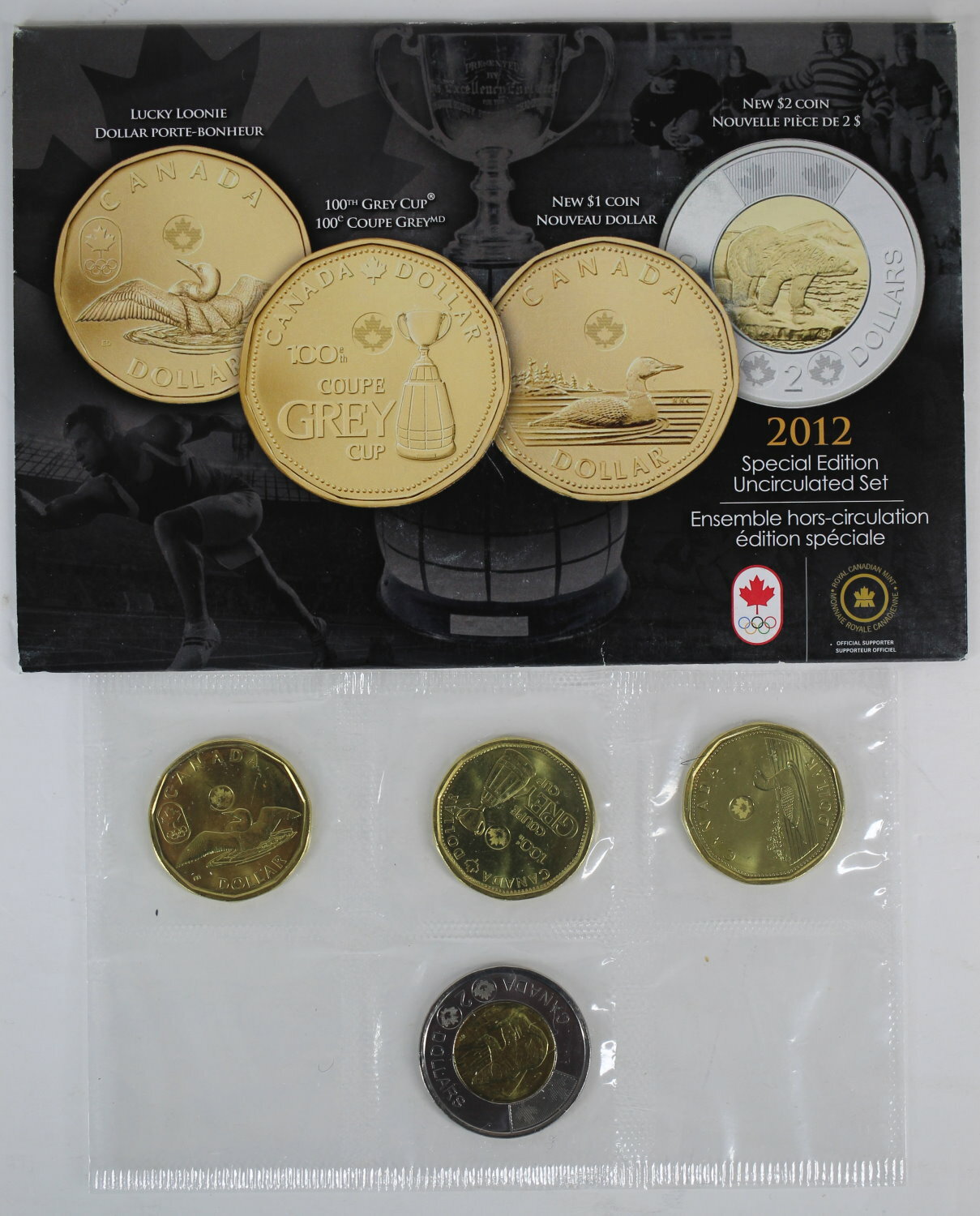 2012 CANADA SPECIAL EDITION PROOF-LIKE THREE LOONIES AND A TOONIE COIN ...