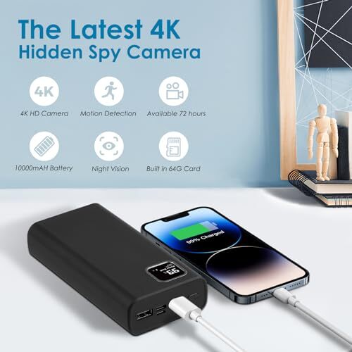 4K Power Bank Camera Detector with Built-in 10 High-Performance Hidden ...