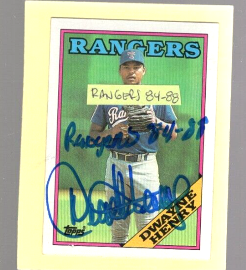Autographed Dwayne Henry Rangers 84-88 added Rangers 1988 Topps | eBay