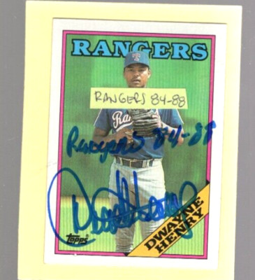 Autographed Dwayne Henry Rangers 84-88 added Rangers 1988 Topps | eBay