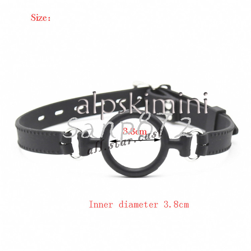 Full Silicone O Ring Gag Strap Open Mouth Bite Fixation Binding Muzzle ...