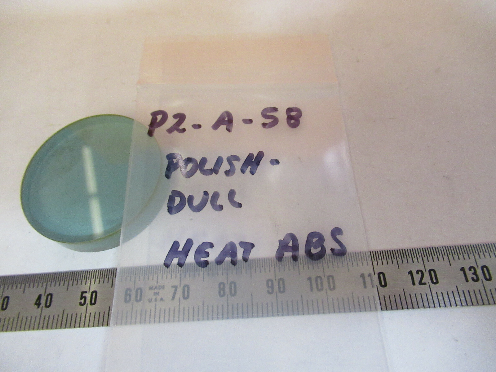 OPTICAL HEAT ABSORBING GLASS FILTER MICROSCOPE PART OPTICS AS PICTURED ...