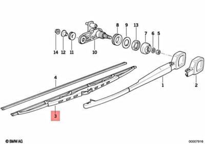 Genuine Rear Wiper Blade BMW X5 E34 E39 E53 518g 518i 520d 520i ...
