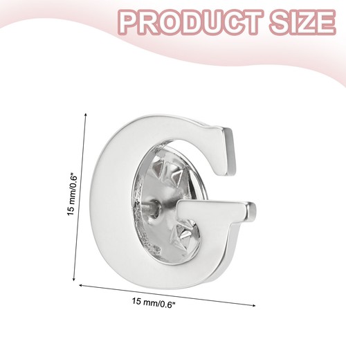 Letter Lapel Pins, Initial Alphabet Collar Pins, Silver Tone, Letter G ...