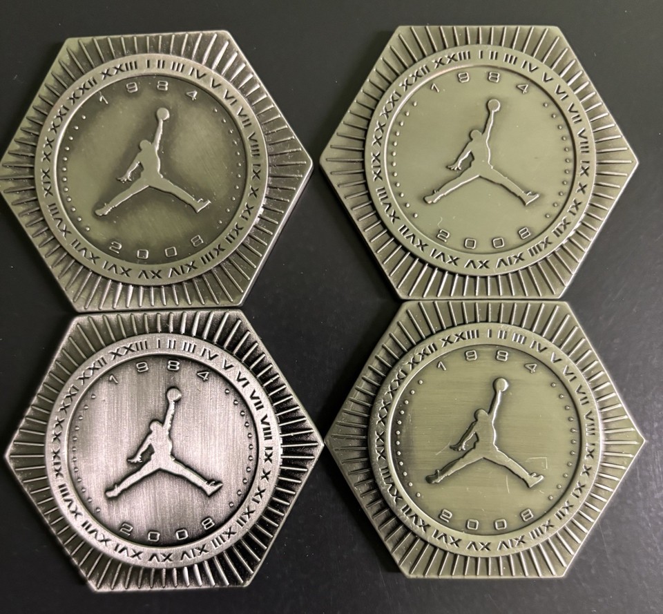 2004-2008 Nike Jump Man Michael Jordan complete 4 Coin set ( Super Rare ...