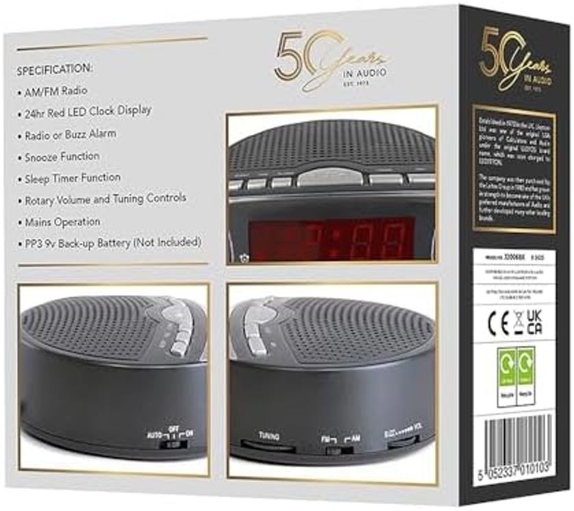 LLOYTRON "Daybreak" Alarm Clock Radio with Buzz Alarm or Radio - Snooze ...