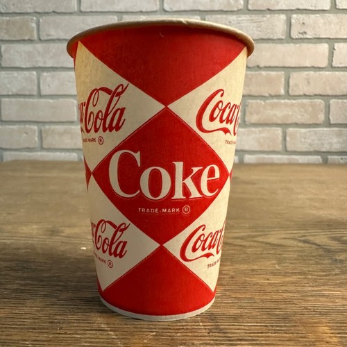 7oz Coca Cola Coke Diamond Design Paper Wax Cup Soda Promo Advertising ...