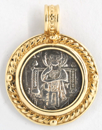 Venice .965 Silver Grosso Pietro Gradenigo 1289-1311 Coin 14k Gold ...