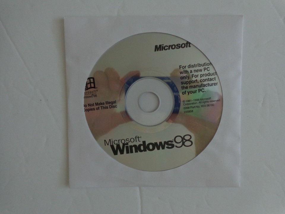 MICROSOFT WINDOWS 98 FIRST EDITION OPERATING SYSTEM (Can Works on any ...