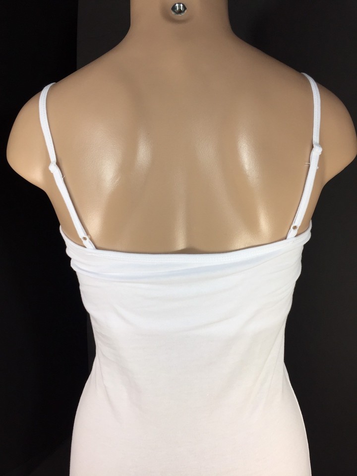 Womens Juniors Cami Adjustable Straps With Bra Color White SZ Medium ...