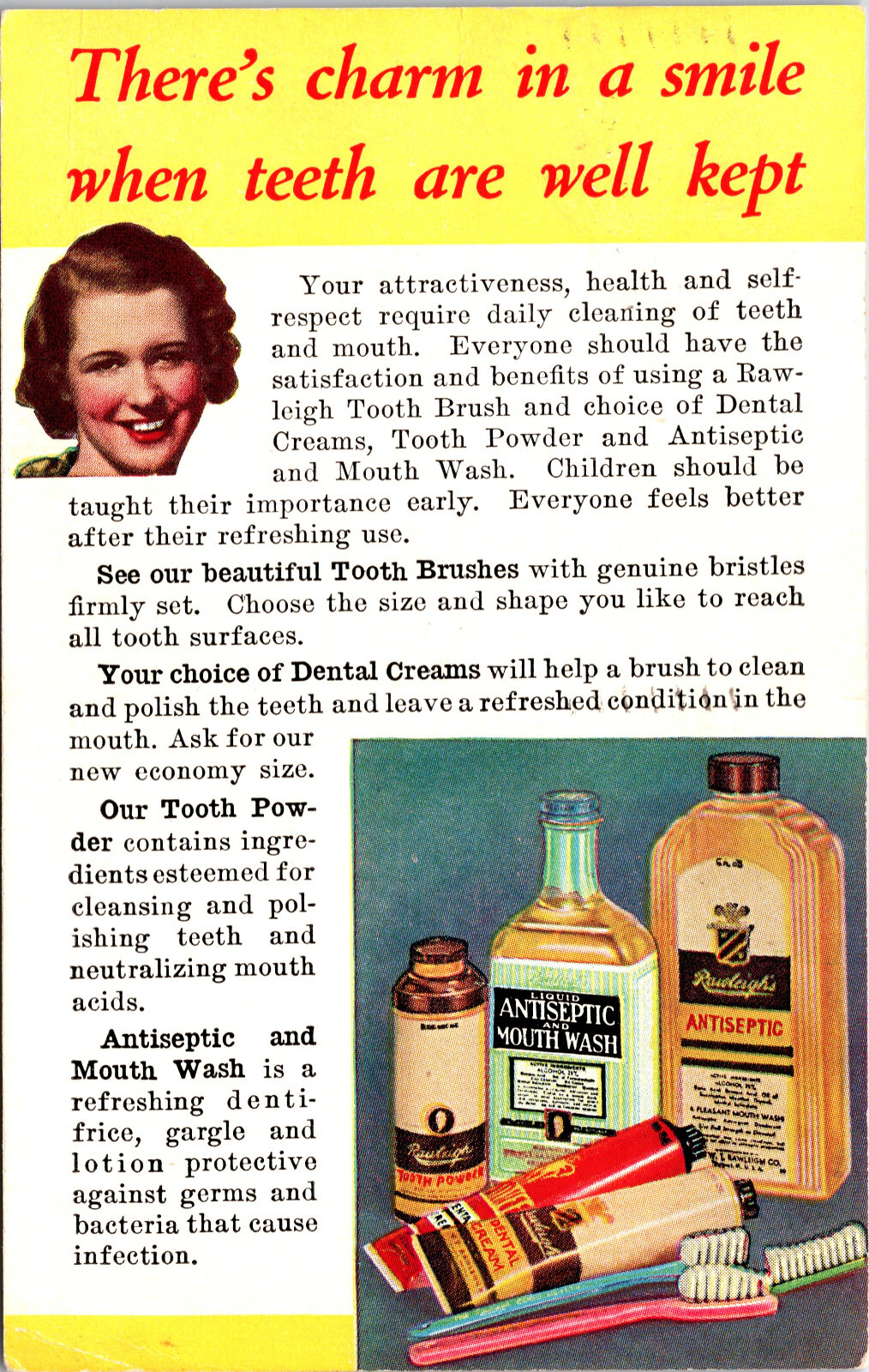 Postcard RAWLEIGH SHAMPOO, TOOTHPASTE, MOUTHWASH AD, Circa 1942, Posted ...