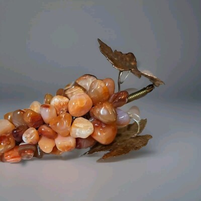 Vintage Grape Cluster Tumbled Stones Carnelian Agate Grapes 5" | eBay