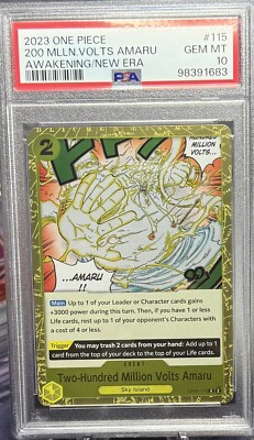 PSA 10 One Piece OP05-115 R Two Hundred Volts Amaru - English- Awakening New Era | eBay Australia