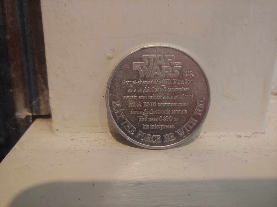 Vintage 1984 STAR WARS Collector R2-D2 Rebel Droid Silver Color Coin ...