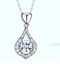 Sterling Silver Cubic Zirconia CZ Stone Water Drop Heart Pendant ...