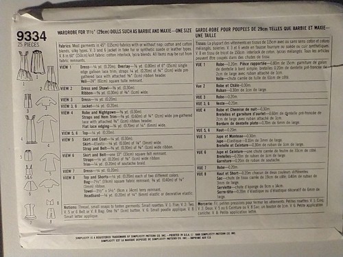 Simplicity 8333 1980s Fashion Doll Barbie Wardrobe Pattern Wedding Gown ...