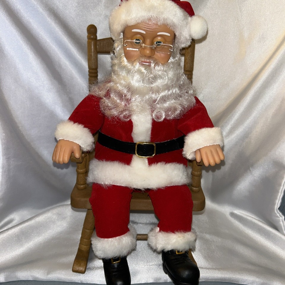 Vintage 1996 Gemmy Animated Rocking Santa Claus Santa Rocking Chair | eBay