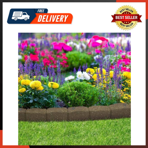 Roman Stone 4 Ft. Earth Rubber Garden Edging easy to use and handle ...