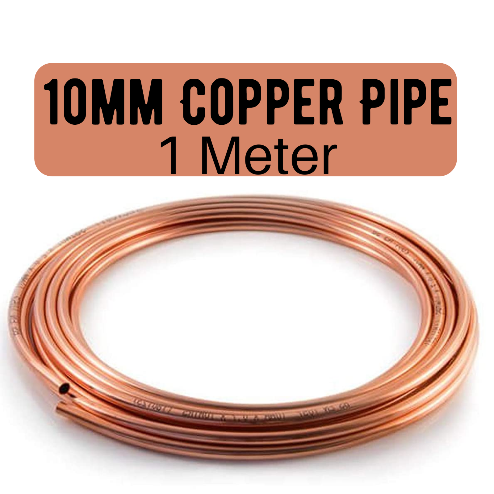 10mm - 1 Meter - Copper Pipe Tube Coiled Flexible Microbore Water Gas ...