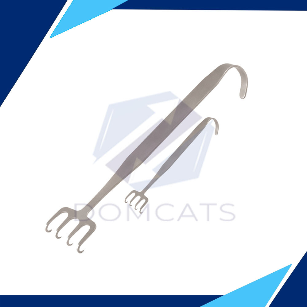 Freeman Rake Retractor Flat Handle 4 Prongs Wide (18cm) Re - Usable Non ...