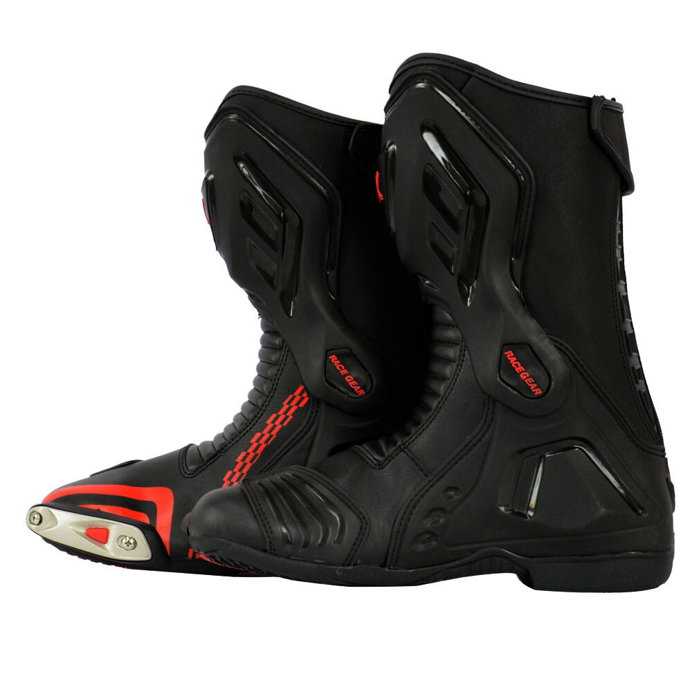 XTRON Full Leather Motorcycle Adventure Long Motorbike Toe Protect ...