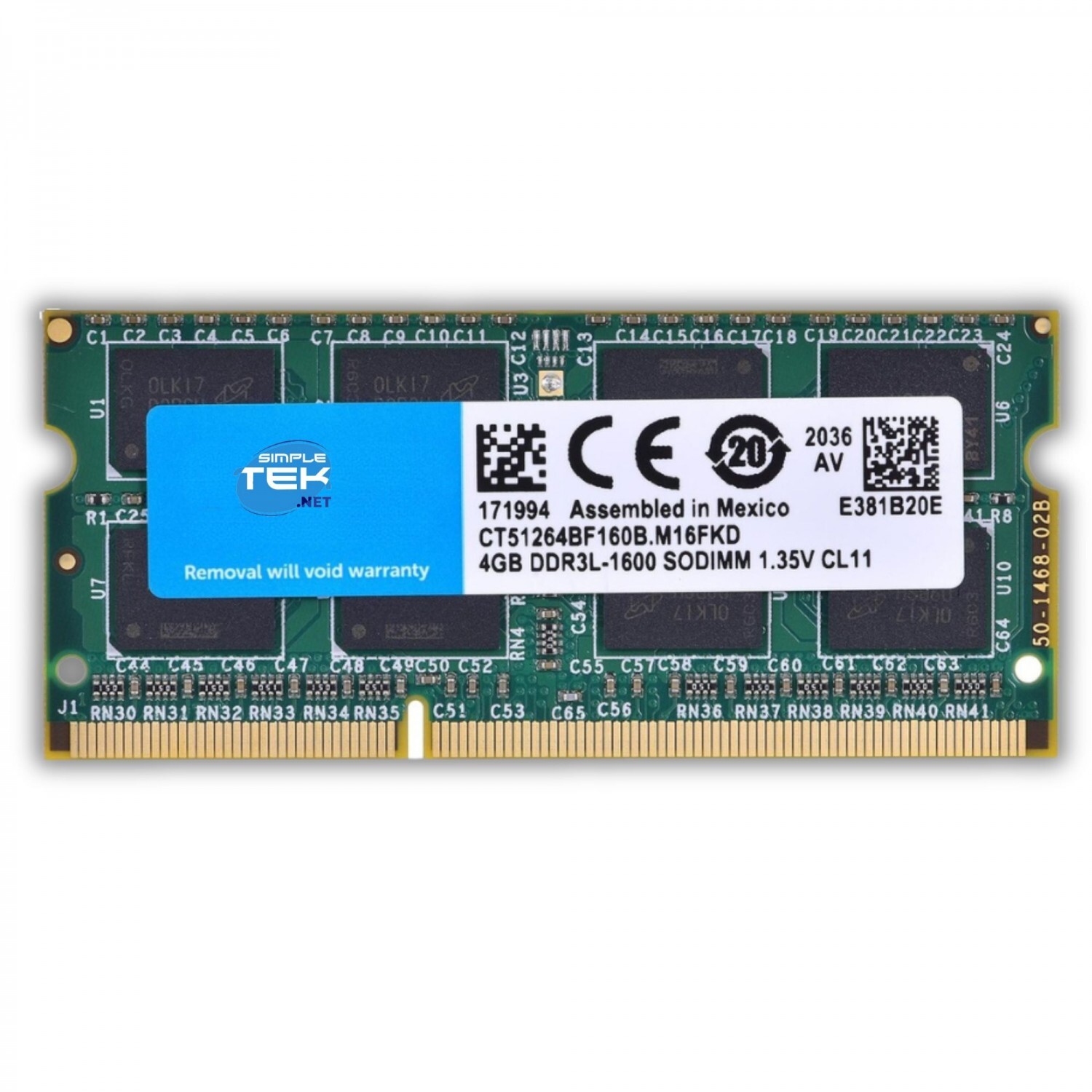 Crucial DDR3L 4GB 1600MHZ 1.6V Sodimm Memory Table Module RAM Laptop ...
