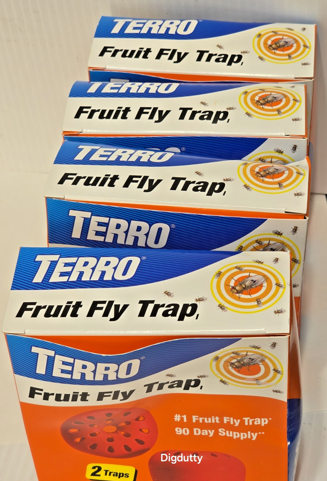 4 Pk / 8 Traps - TERRO Indoor Fruit Fly Trap w/ Built in Window + 90 ...