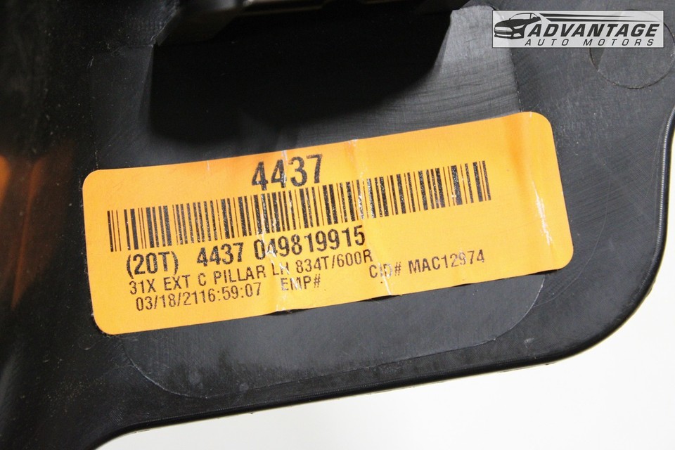 2015-2022 CHEVROLET COLORADO REAR LEFT SIDE C PILLAR LOWER COVER TRIM ...