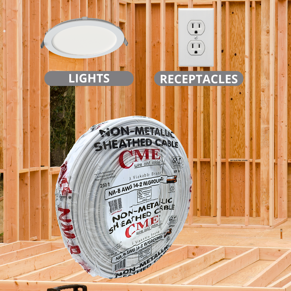 🔥 [AWG] NM-B 250FT COPPER ROMEX STYLE RESIDENTIAL ELECTRICAL WIRE CABLE ...