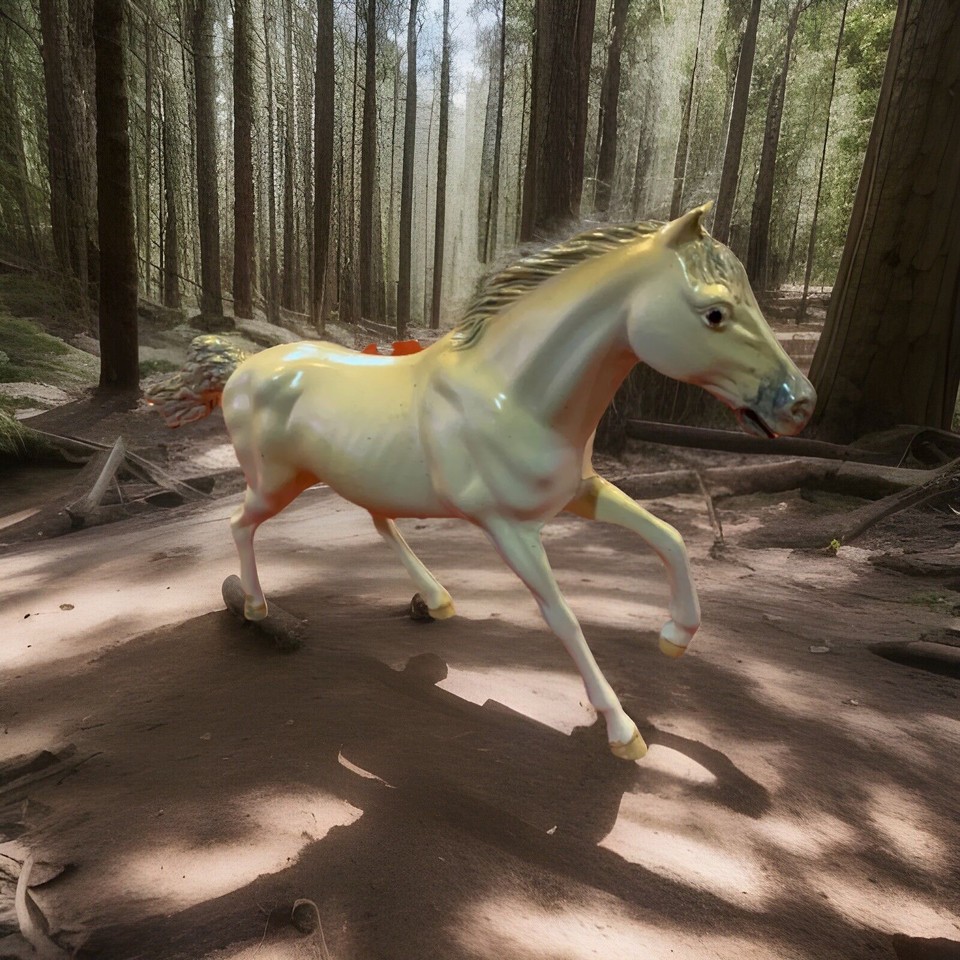 American Character Bonanza Horse 1960 has been painted Cream color ...