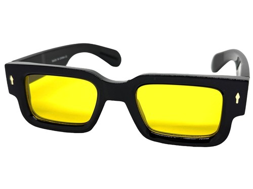 Classic Vintage Retro Hardcore Biker SUNGLASSES Thick Black Frame ...