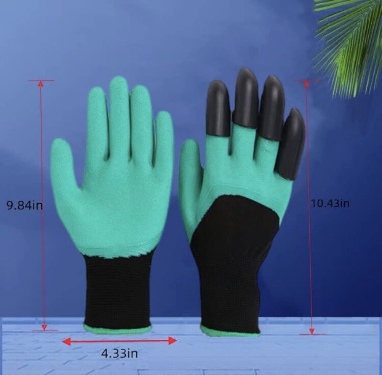 Gardening Digging Gloves Planting Pruning Tools Lawn Care 4 Claws ...