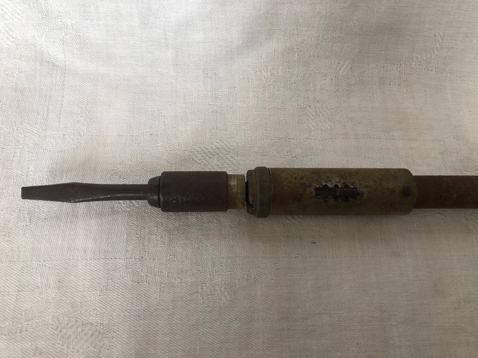 Antique Vintage Germany Dunlap Ratcheting Flat Screwdriver Red Wood ...