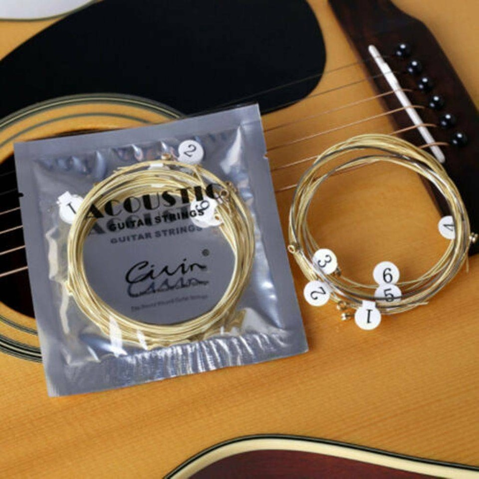 Sets of 6 Guitar Strings Replacement Steel String for Acoustic Guitar ...