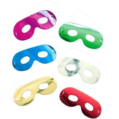 Coloured Foil Cardboard Eye Masks 8 Superhero Masquerade Party Supplies ...
