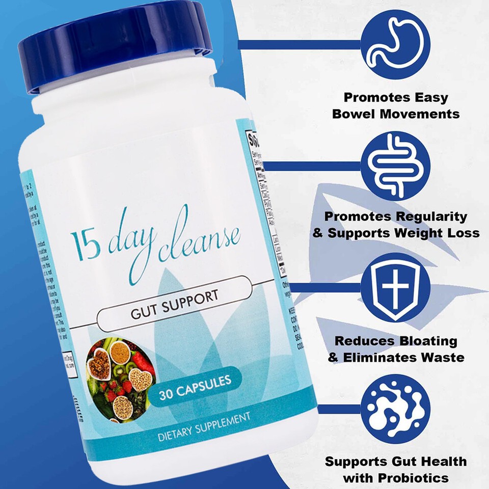 Gut and Colon Support 15 Day Cleanse Colon Cleansing Capsules 30 ...
