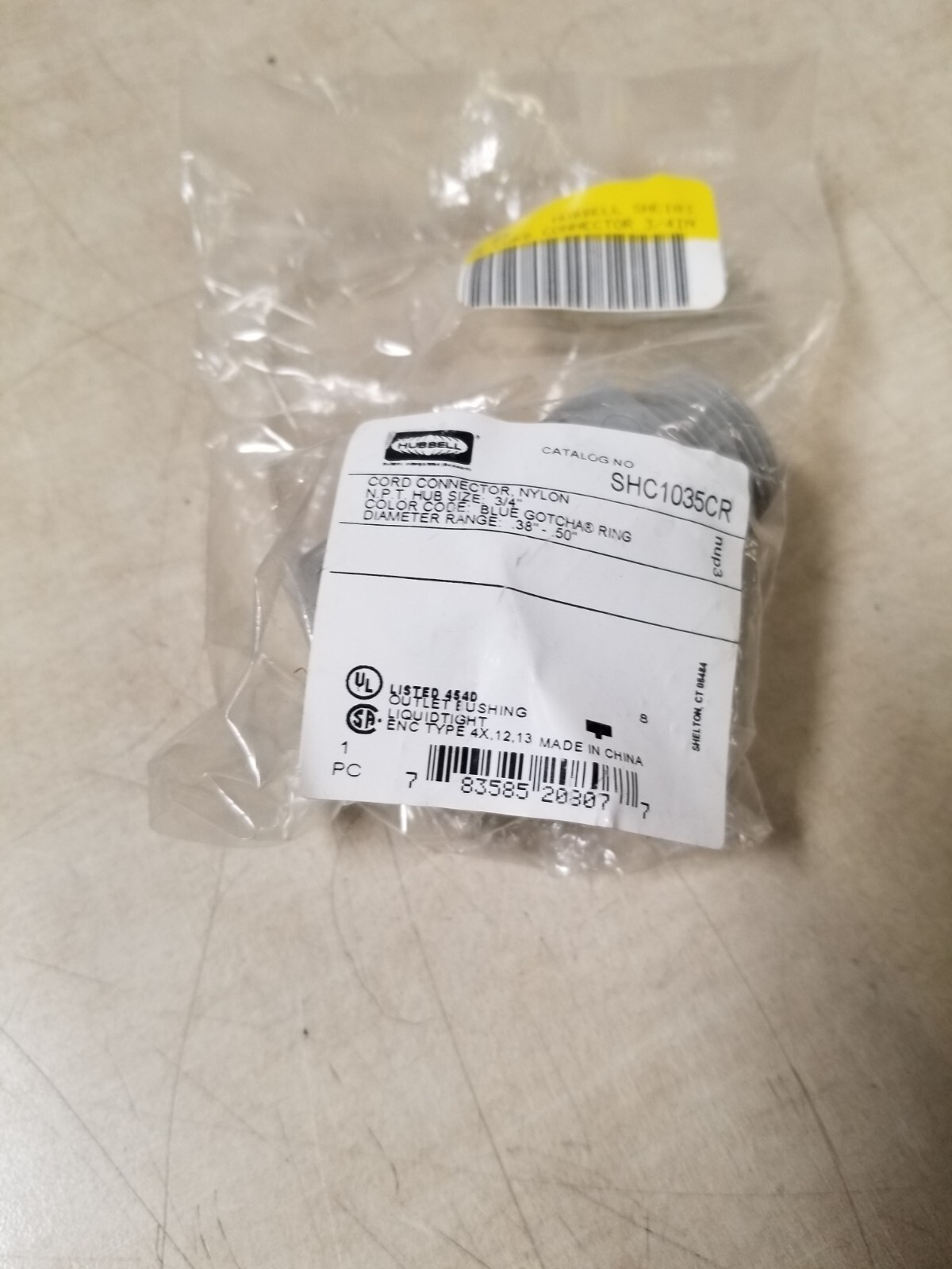 Hubbell SHC1035CR Cord Connector Nylon Hub Size 3/4" | eBay