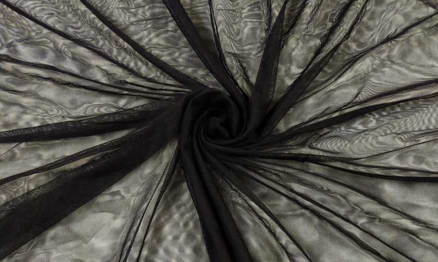 Women Black Net Fabric Unstitched Soft Net ( 60 inches Width, 2.5 Meter ...