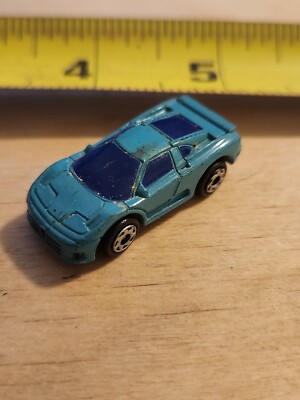 MICRO MACHINES BUGATTI EB110 SUPERCAR # 4 Aqua Blue + Blue Windows ...
