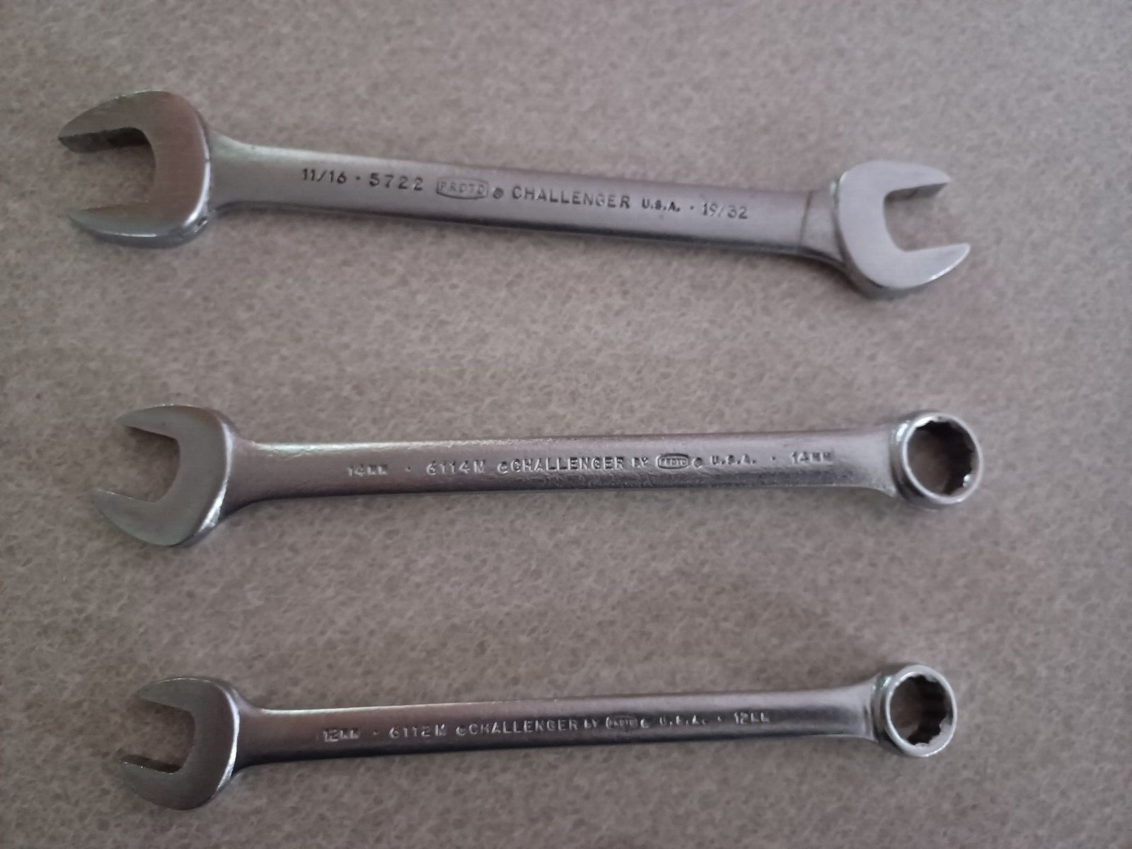 Vintage Set of (5) CHALLENGER / PROTO Wrenches Standard/ Metric USA lot ...