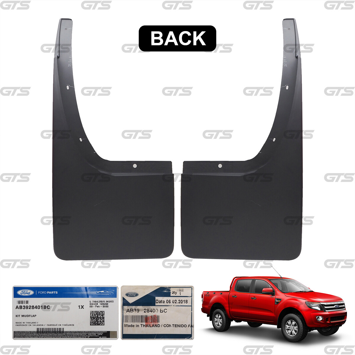 Rear Pair Mud Flap Splash Guard For Ford Ranger XLT T6 Wildtrak 2012 ...