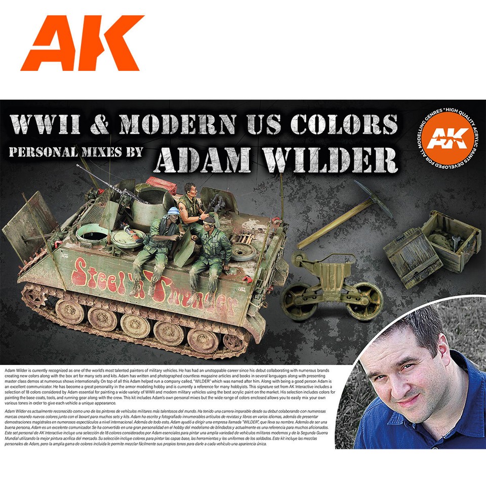 AK Interactive: Adam Wilder - WWII & Modern US Colors - Paint Set ...