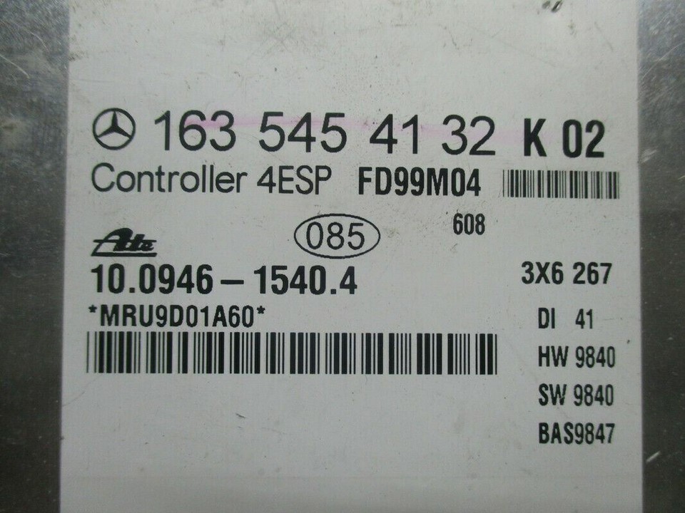 NY775-06 OEM 1999 MERCEDES ML430 ML320 ML-CLASS ABS COMPUTER CONTROL ...
