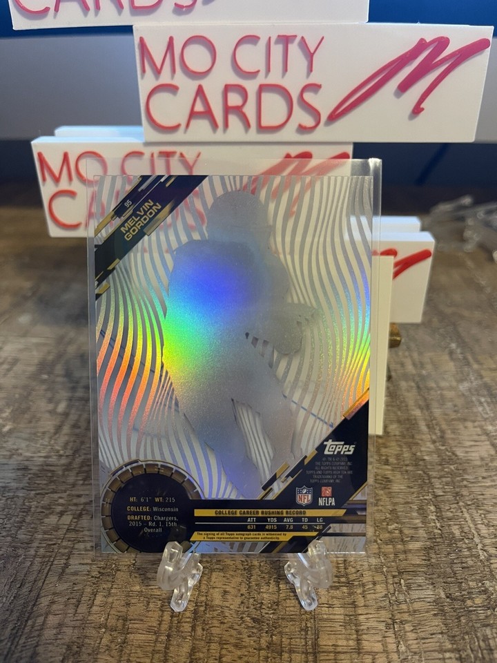 MELVIN GORDON 2015 TOPPS HIGH TEK ON CARD ROOKIE RC AUTO AUTOGRAPH RARE ...