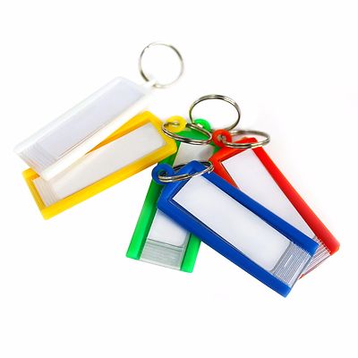 50 Assorted Colour Key Ring ID Label Address Identity Name Card Luggage ...