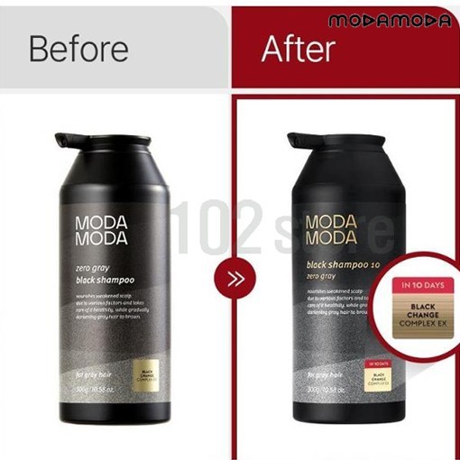 MODA MODA Black Shampoo 10 Zero Gray 300g for Gray Hair Hair Loss Care ...