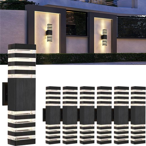 6Pack 18" LED Square Up Down Wall Lights 24W 4000K IP65 Open Box #R017 ...