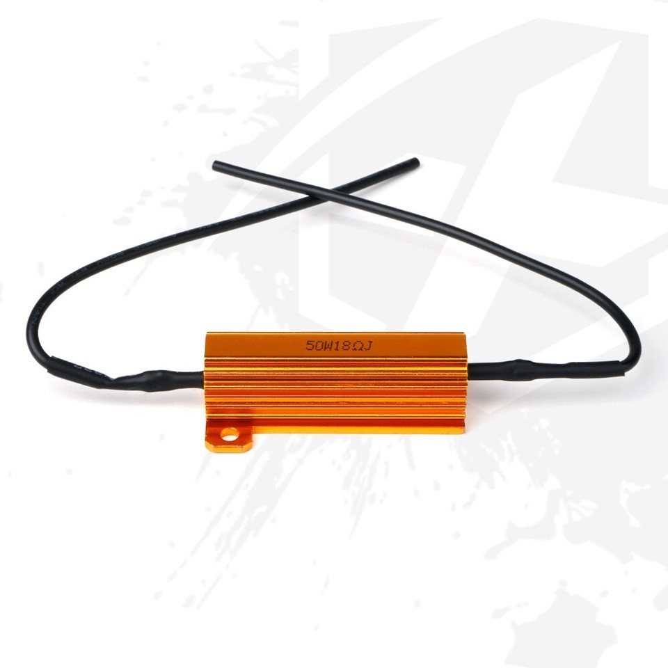 2pcs LED Load Resistors 50W 18 ohm Gold Turn Signal Blinker Fix Bulb ...